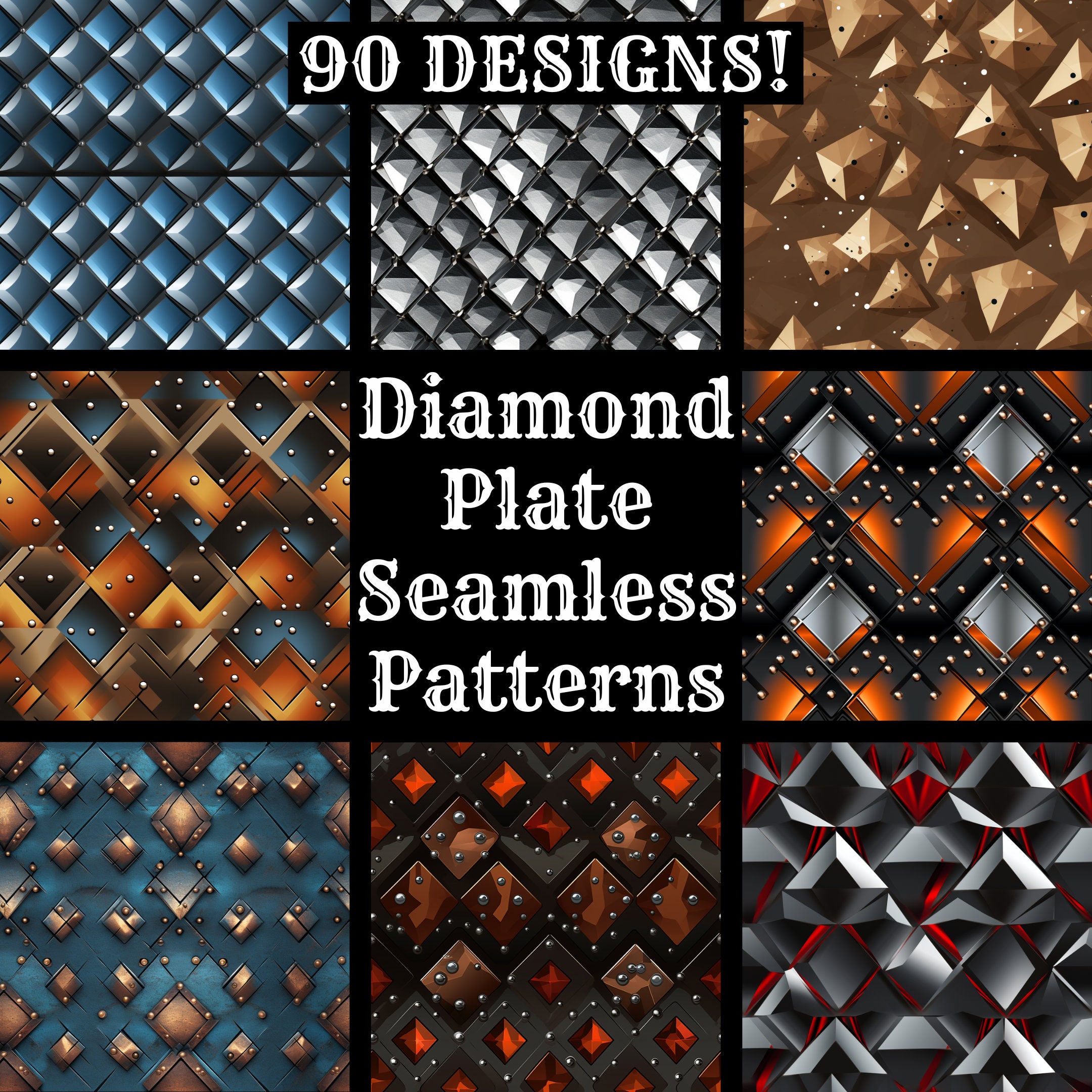 Diamond Plate Seamless Digital Paper, Printable Scrapbook Paper ...