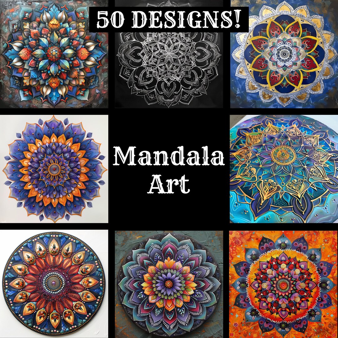 Mandala Art Paper, Mandala Art Printable Paper, Vintage Mandala Art ...