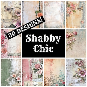 Shabby Chic Journal Paper, Shabby Chic Printable Paper, Vintage Journal ...