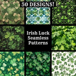 Irish Luck Seamless Digital Paper, Irish Luck Printable Scrapbook Paper ...