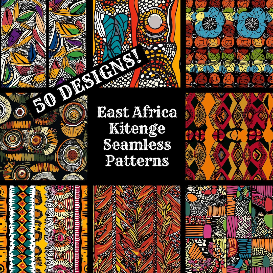 East Africa Kitenge Seamless Digital Paper, Printable Scrapbook Paper ...