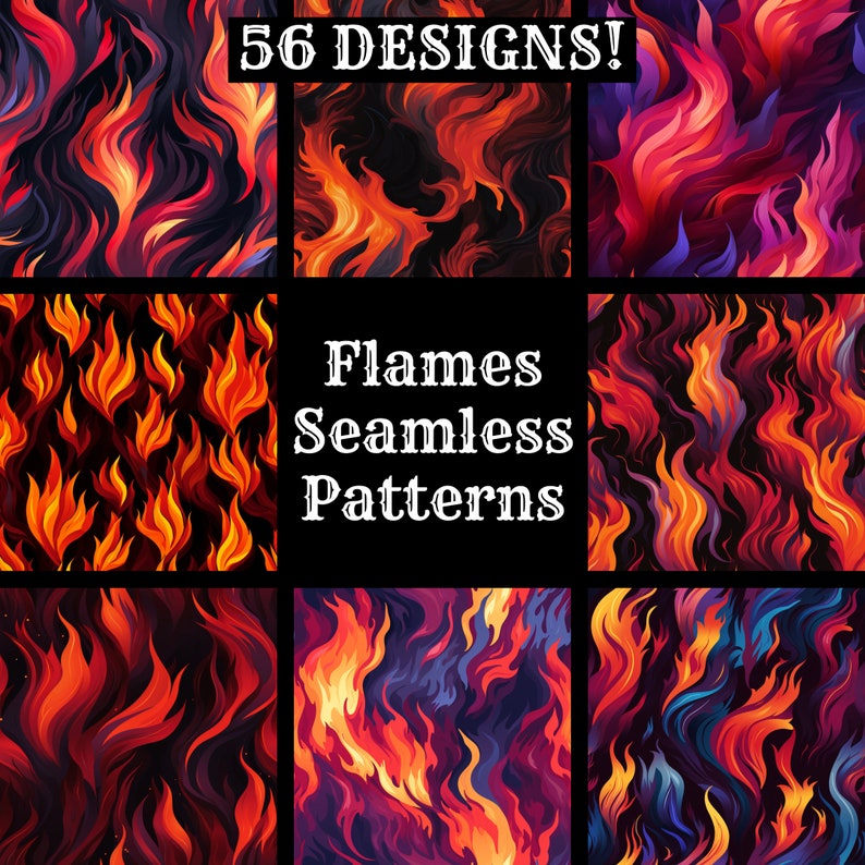 Flames Seamless Digital Paper Printable Scrapbook Paper - Etsy