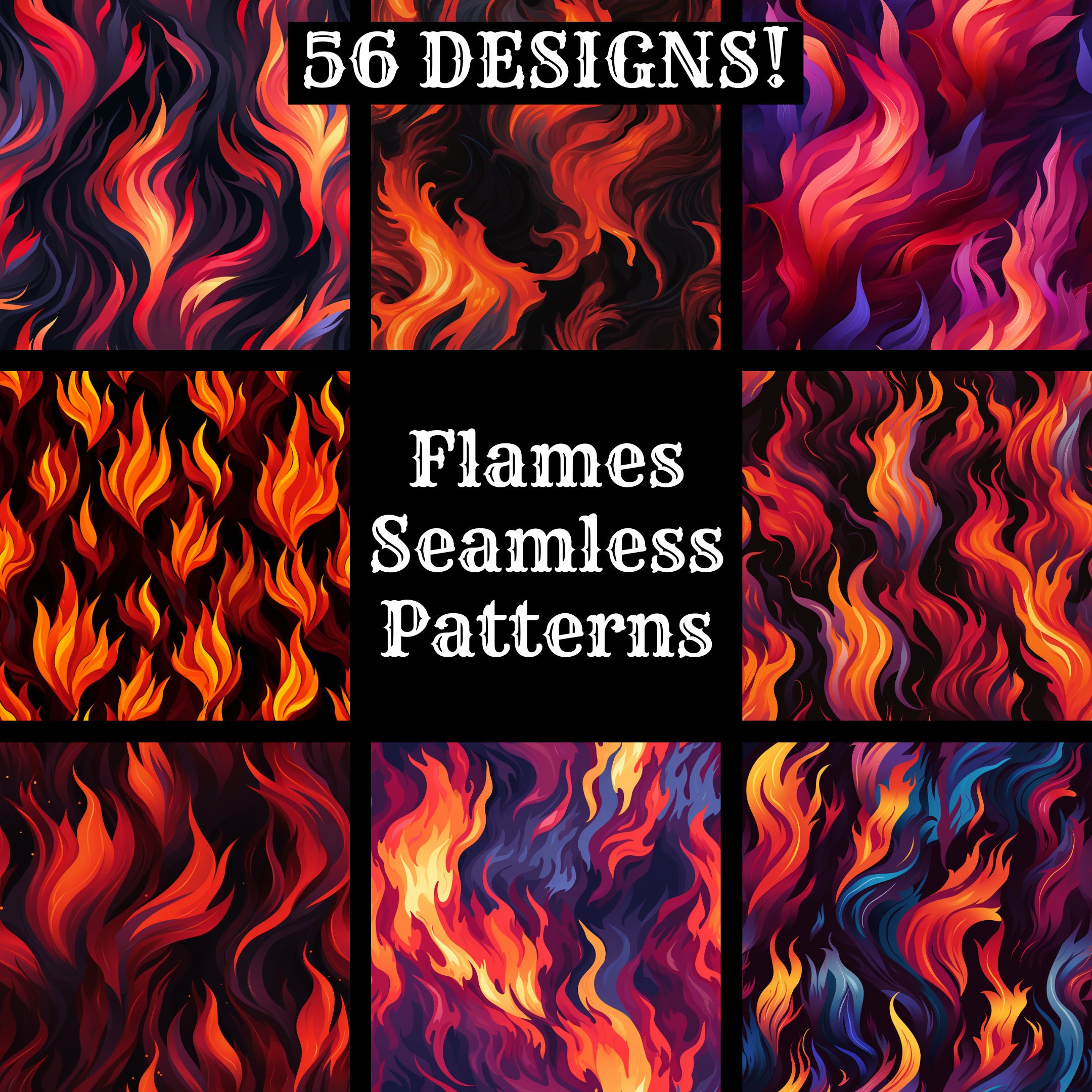 Flames Seamless Digital Paper Printable Scrapbook Paper - Etsy