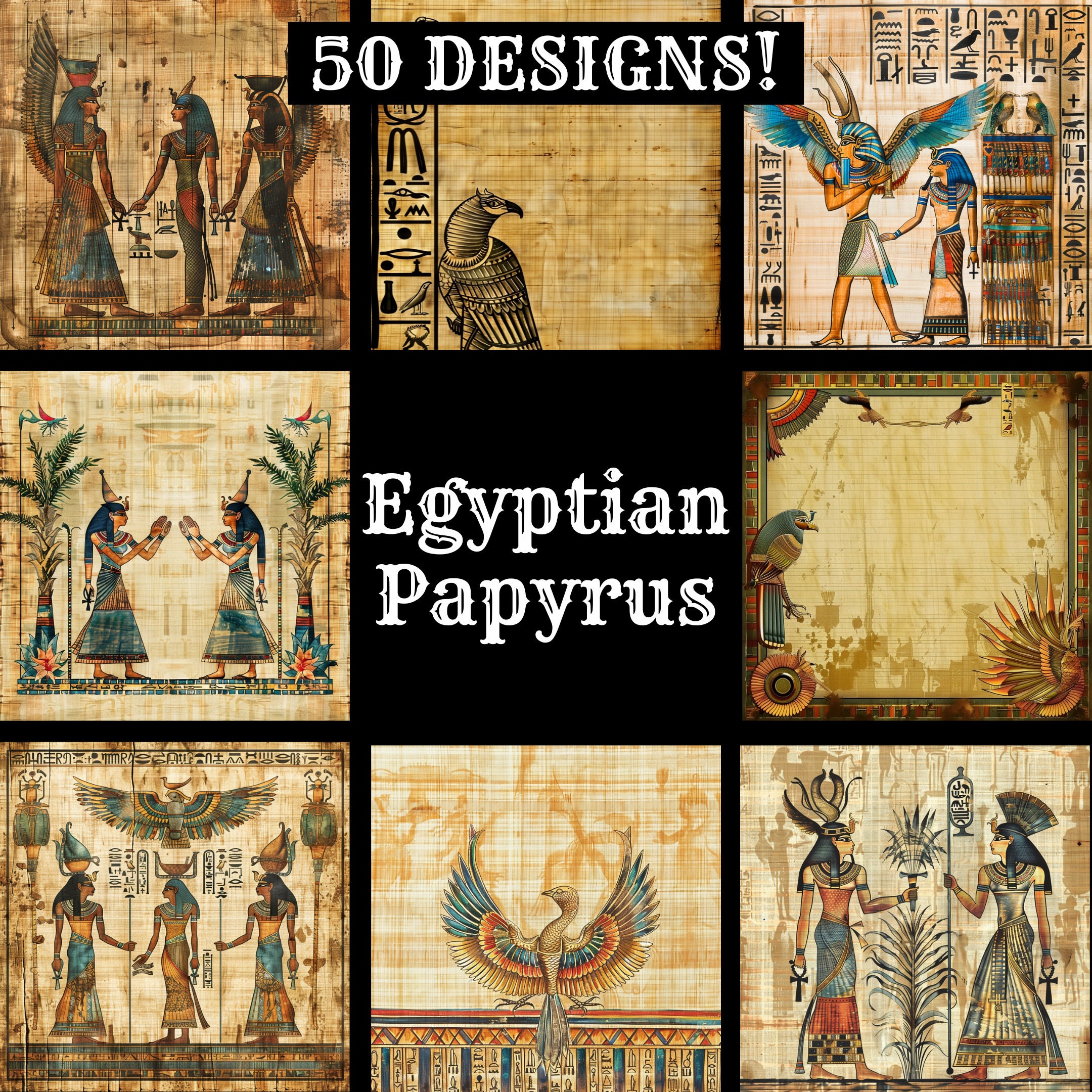 Egyptian Papyrus Paper, Egyptian Papyrus Printable Paper, Vintage ...
