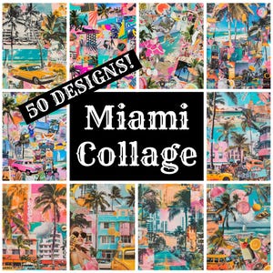 Miami Collage Journal Paper: Vintage Scrapbook Inserts (digital ...