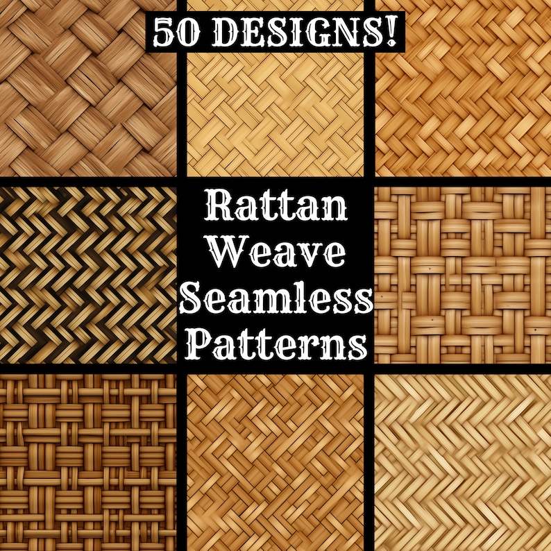 Rattan Weave Seamless Digital Paper, Printable Scrapbook Paper Seamless ...