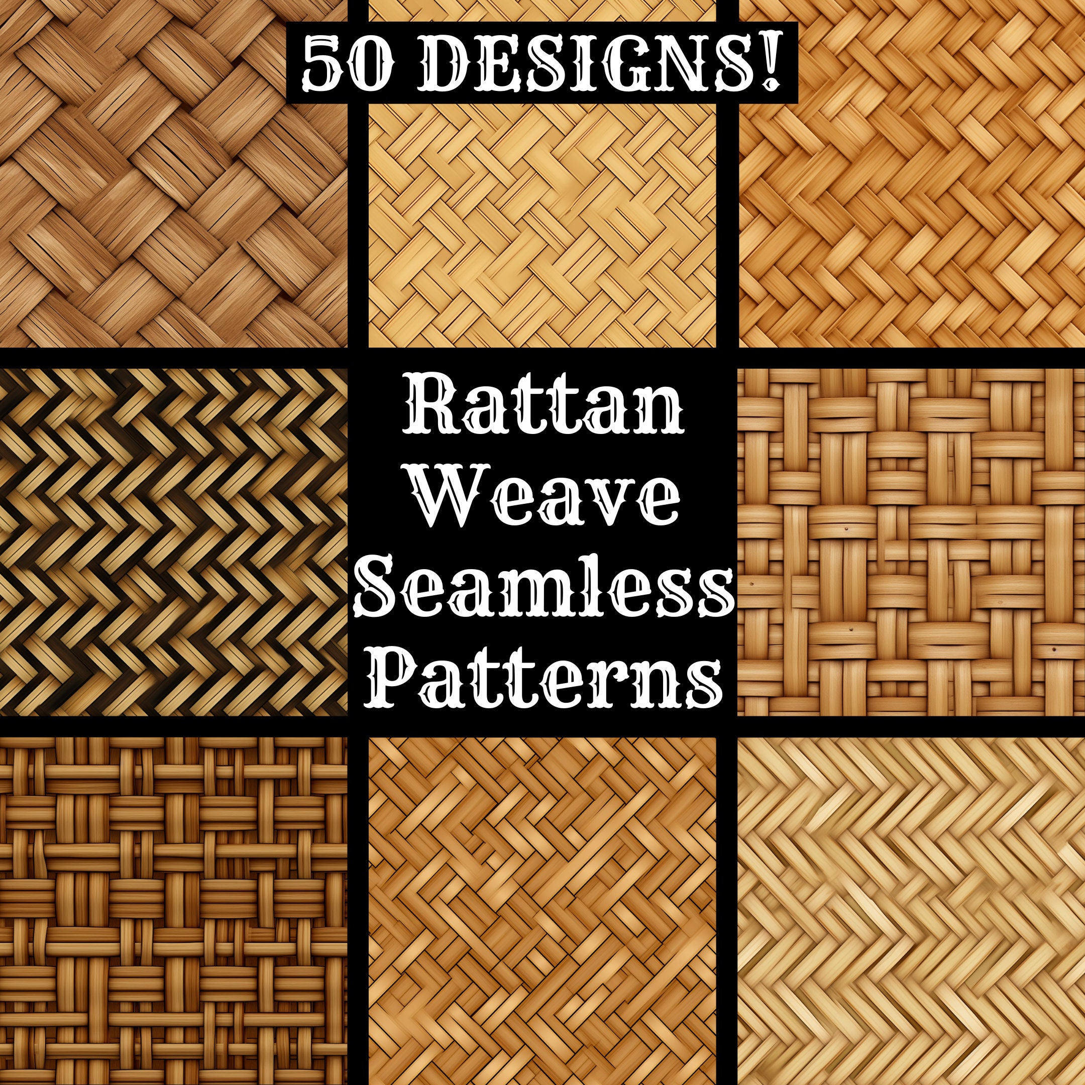 Rattan Weave Seamless Digital Paper, Printable Scrapbook Paper Seamless ...