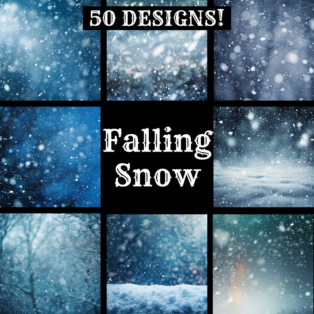 Falling Snow Digital Paper: Vintage Scrapbook Journal (PNG, 12x12 ...