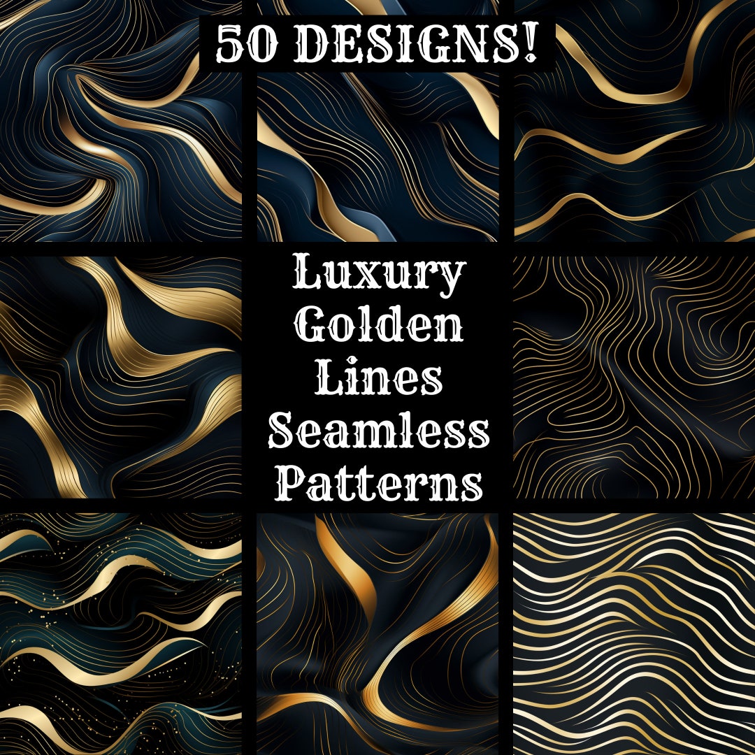Luxury Golden Lines Seamless Digital Paper, Printable Scrapbook Paper ...