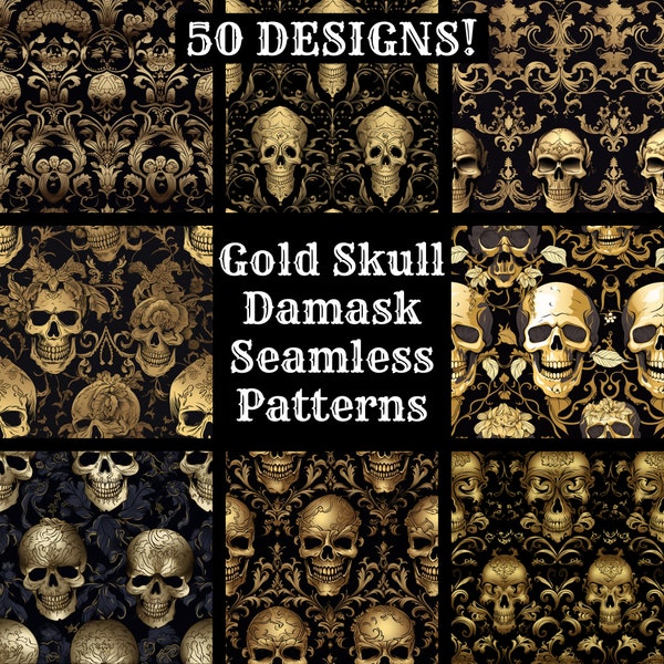 Skull Damask - Etsy