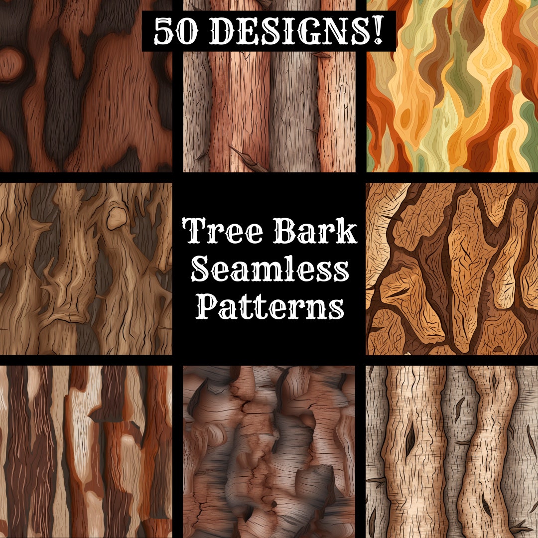 Tree Bark Seamless Digital Paper, Printable Scrapbook Paper Seamless ...
