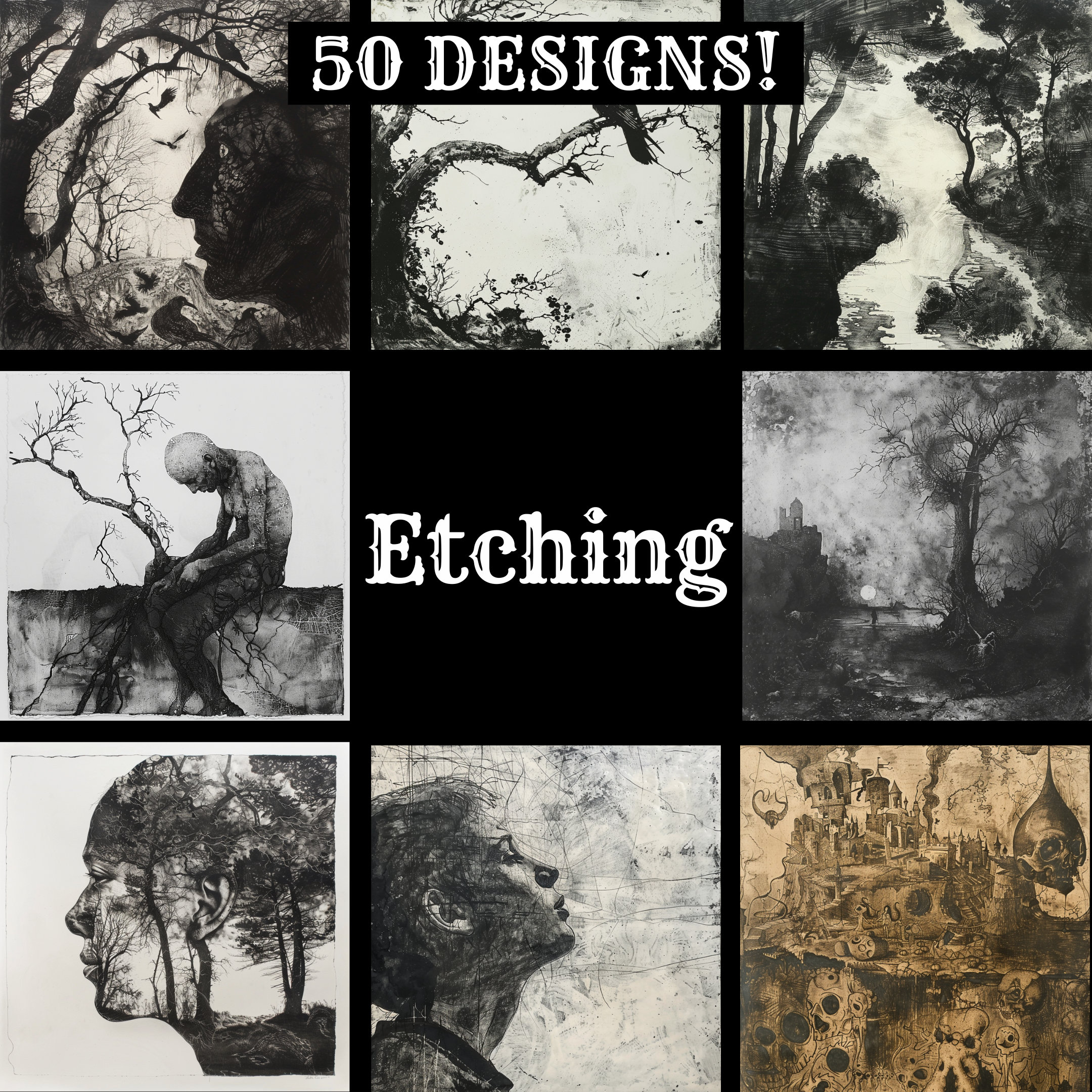 Etching Printable Digital Paper With High Resolution - Etsy