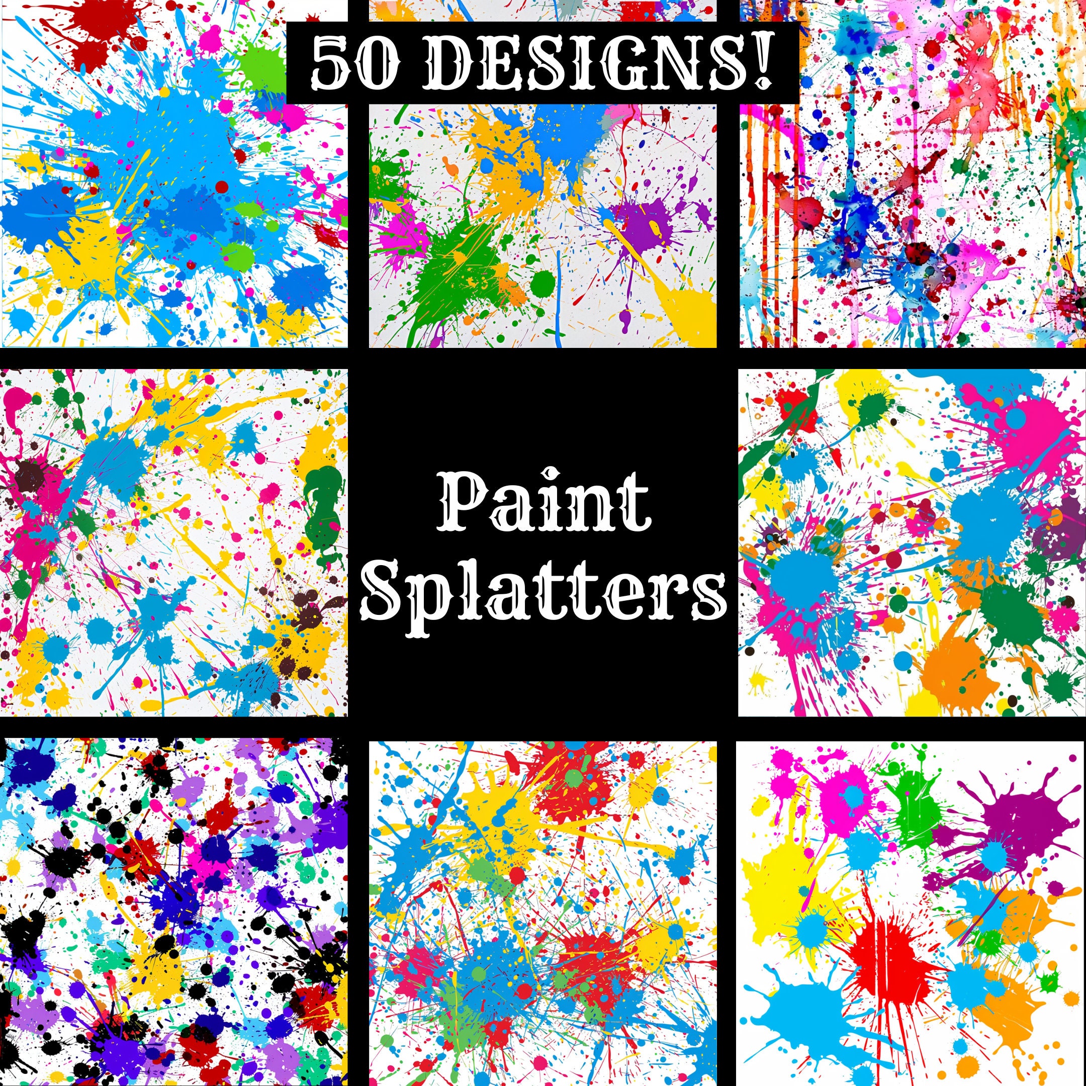 Paint Splatter Digital Paper: Vintage Scrapbook Journal (digital ...