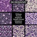 William Morris Inspired Purple Floral Seamless Patterns (digital ...