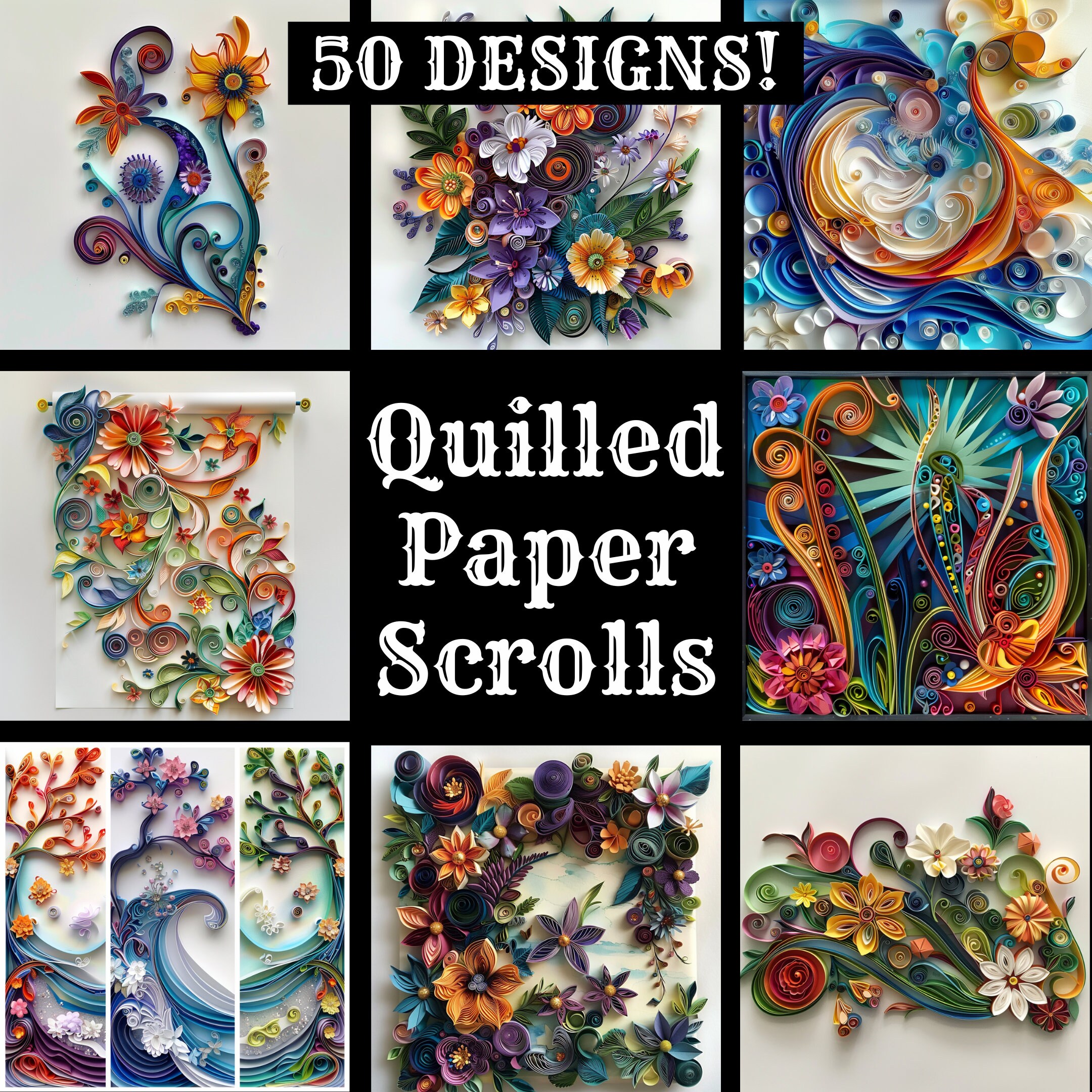 Quilled Paper Scrolls Paper, Quilled Paper Scrolls Printable Paper ...