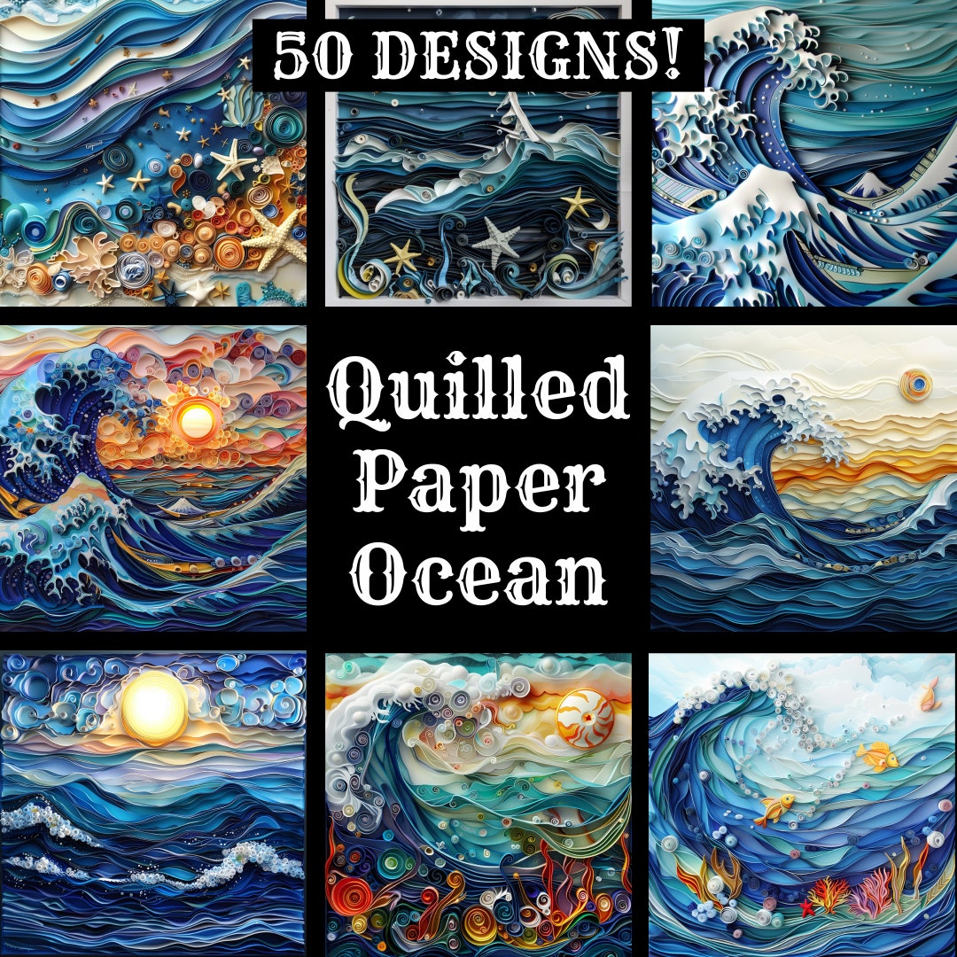 Quilled Paper Ocean Paper, Quilled Paper Ocean Printable Paper ...