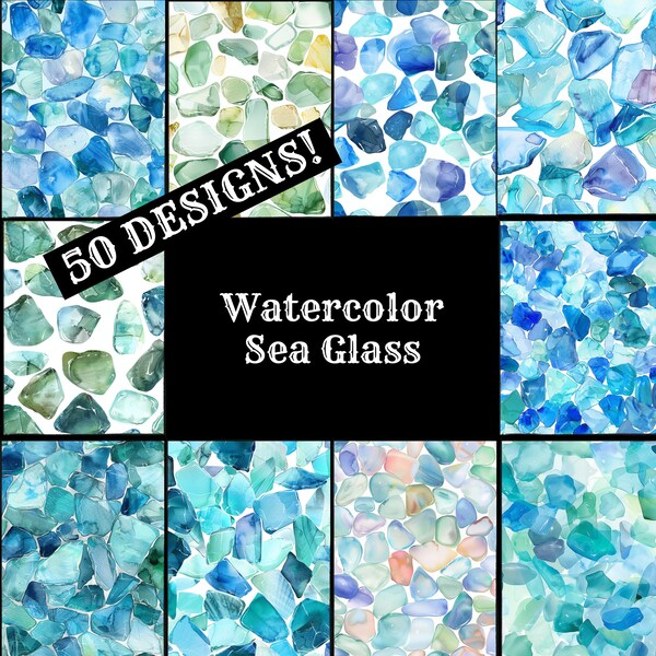 Sea Glass Watercolor - Etsy