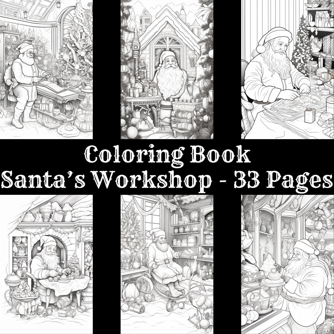 Santas Workshop Printable Adult Coloring Pages Kids Coloring Pages ...