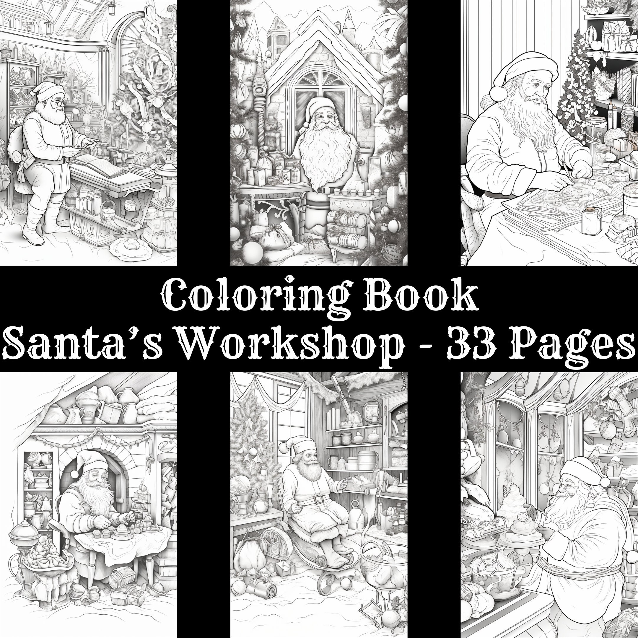 Santas Workshop Printable Adult Coloring Pages Kids Coloring Pages ...