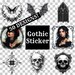 Gothic Sticker Clipart: 50 PNG Transparent Graphics (digital Download ...