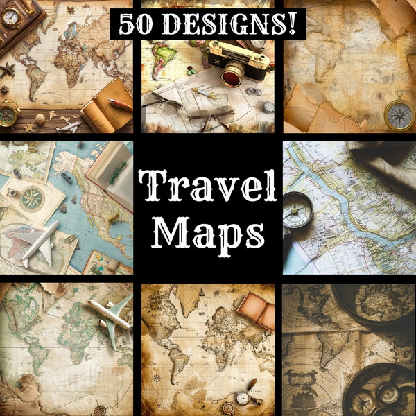 Vintage Travel Map - Etsy