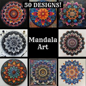 Mandala Art Paper, Mandala Art Printable Paper, Vintage Mandala Art ...