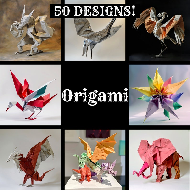 Origami Paper, Origami Printable Paper, Vintage Origami, Origami ...