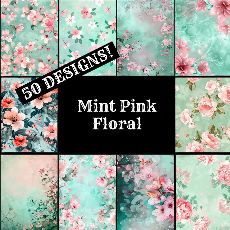 Mint and Pink - Etsy