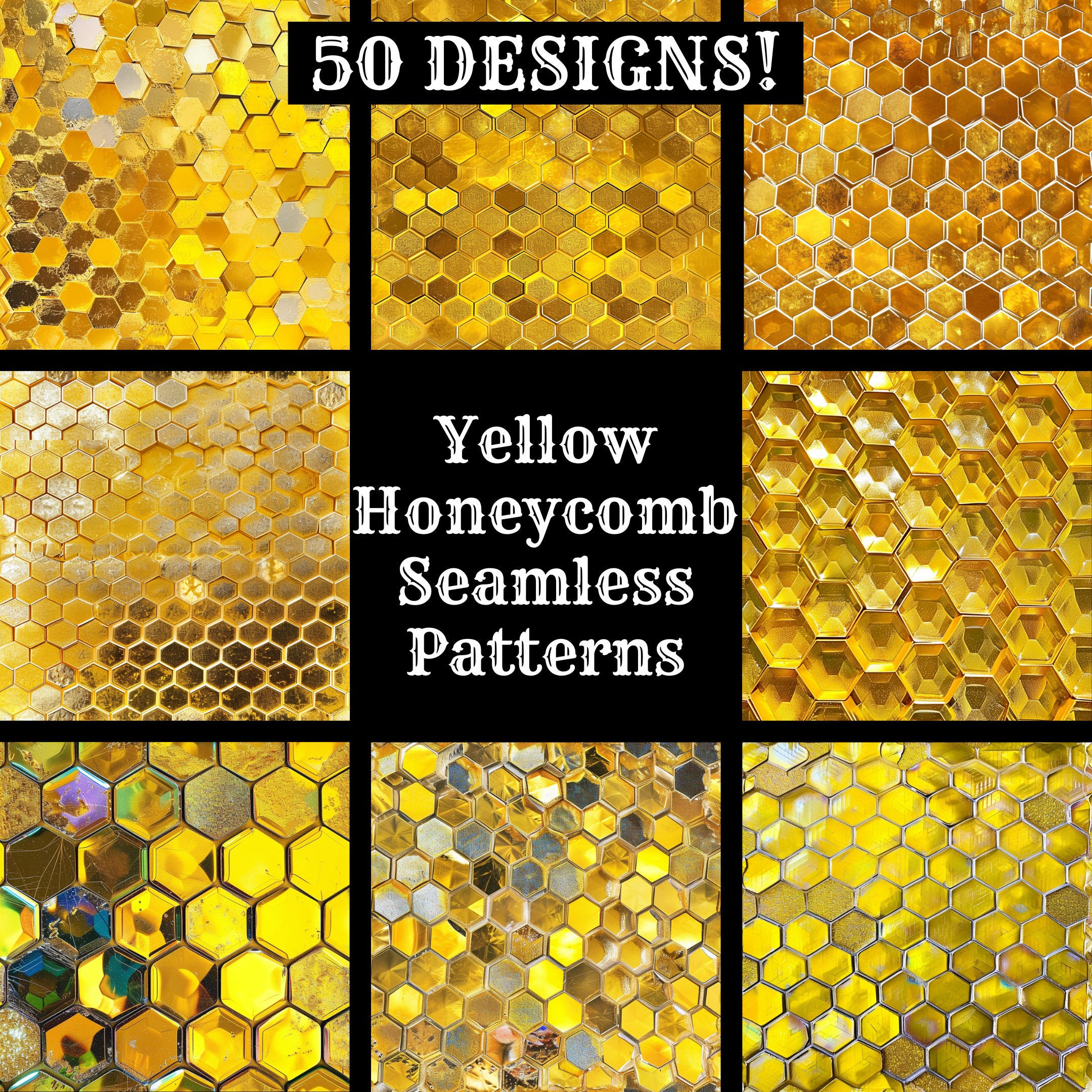 Yellow Honeycomb Seamless Digital Paper for Printable Scrapbook - Etsy