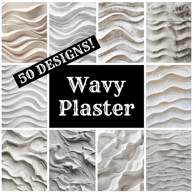 Wavy Plaster Digital Paper: 50 PNG Textures (digital Download) - Etsy