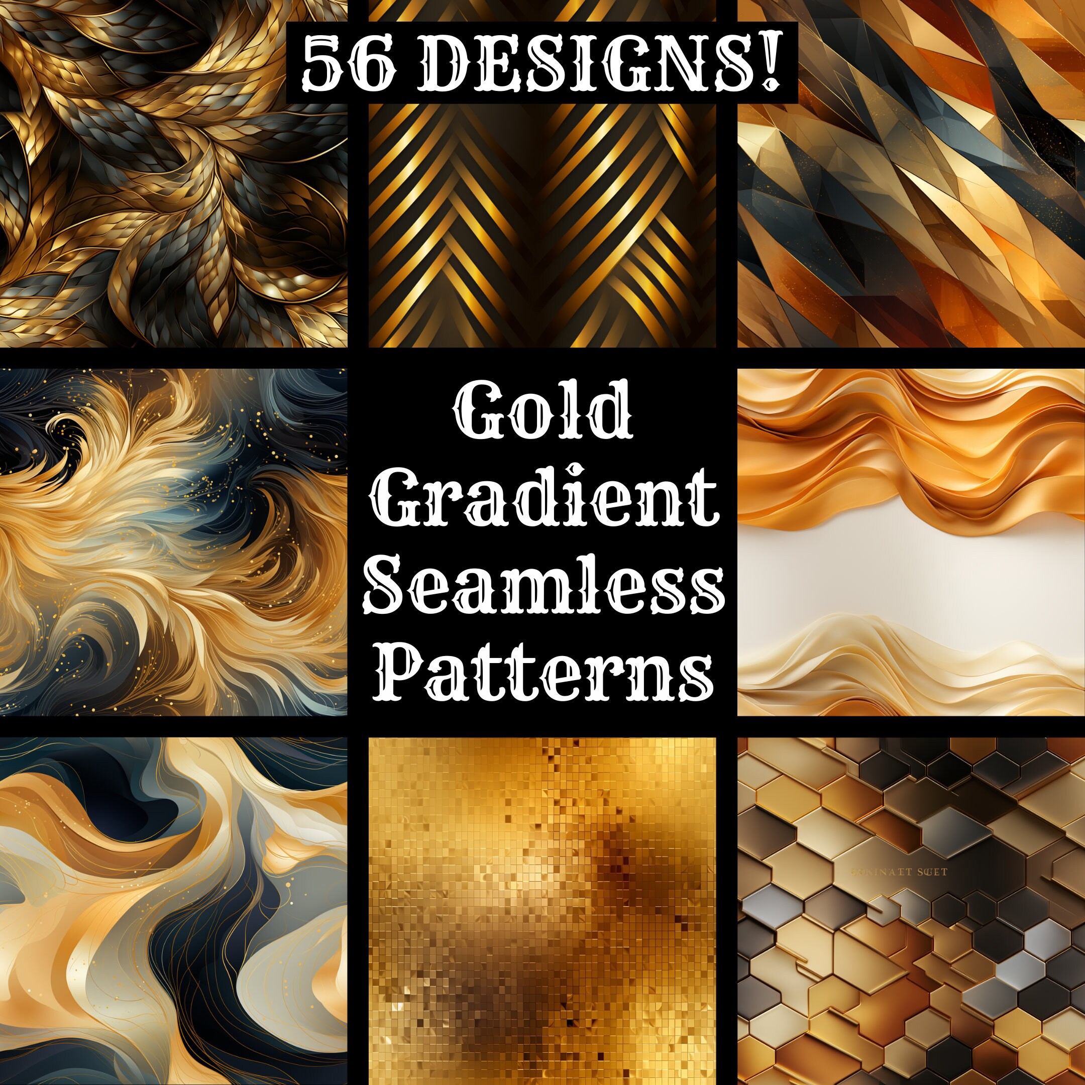Gold Gradient Seamless Digital Paper, Printable Scrapbook Paper ...