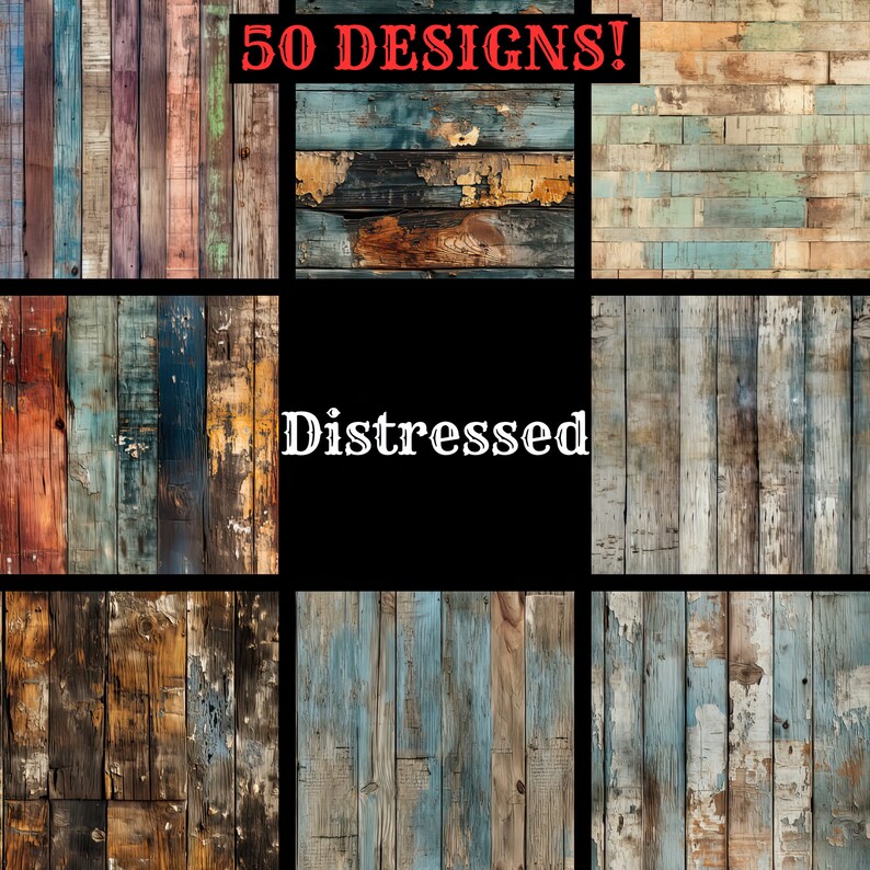Seamless Distressed Wood Digital Paper Printable Scrapbook Paper Wood ...