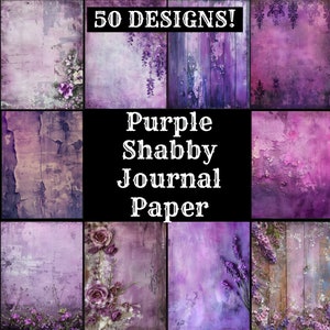 Purple Shabby Journal Paper: Vintage Scrapbook (digital Download) - Etsy