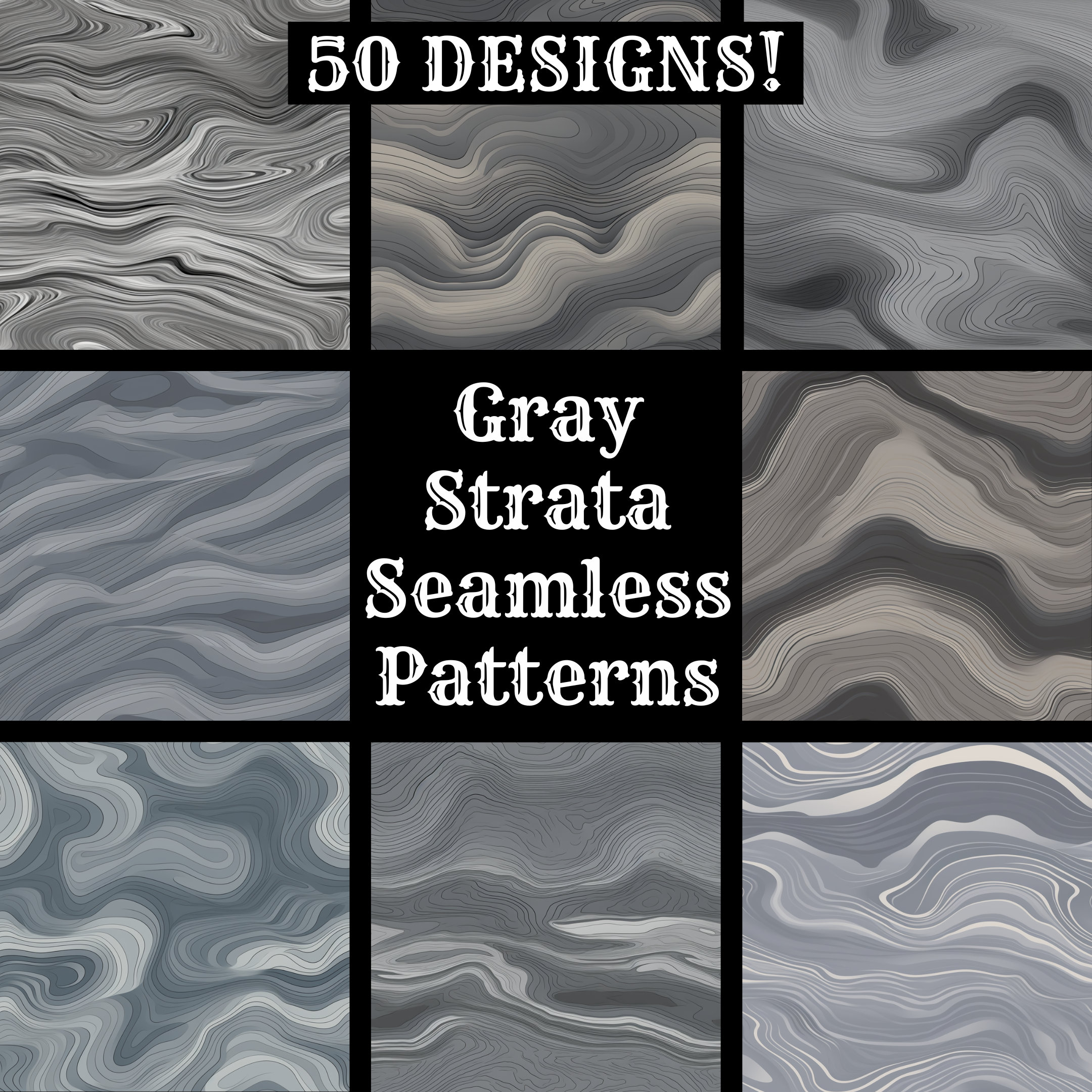 Gray Strata Seamless Digital Paper, Printable Scrapbook Paper Seamless ...