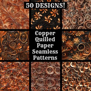 Copper Quilled Paper Seamless Digital Paper, Copper Quilled Paper ...