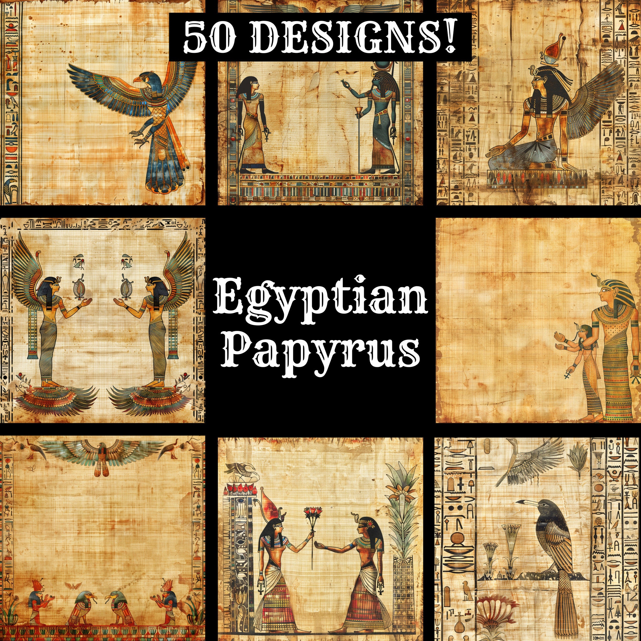 Egyptian Papyrus Paper, Egyptian Papyrus Printable Paper, Vintage ...