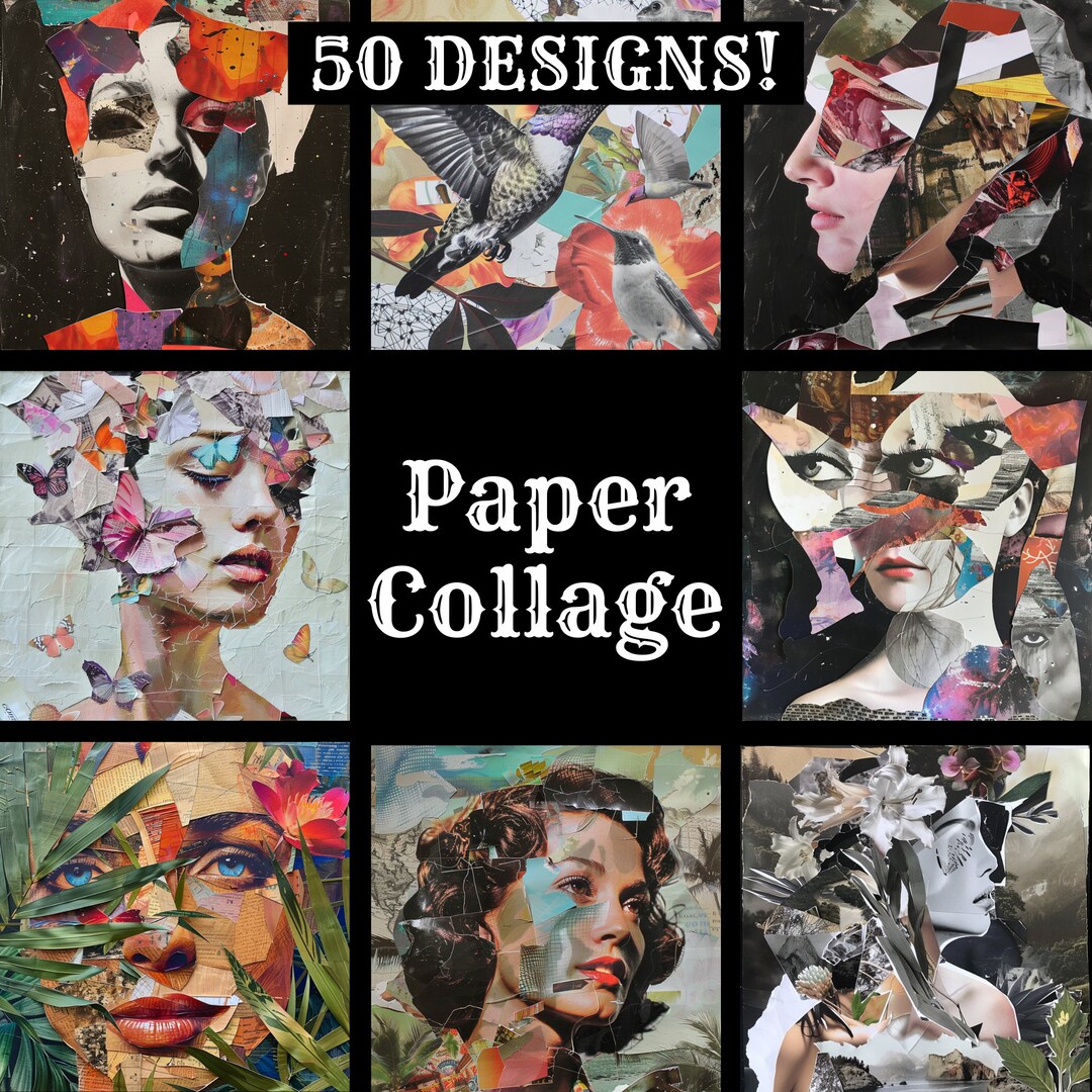 Paper Collage Paper, Paper Collage Printable Paper, Vintage Paper ...