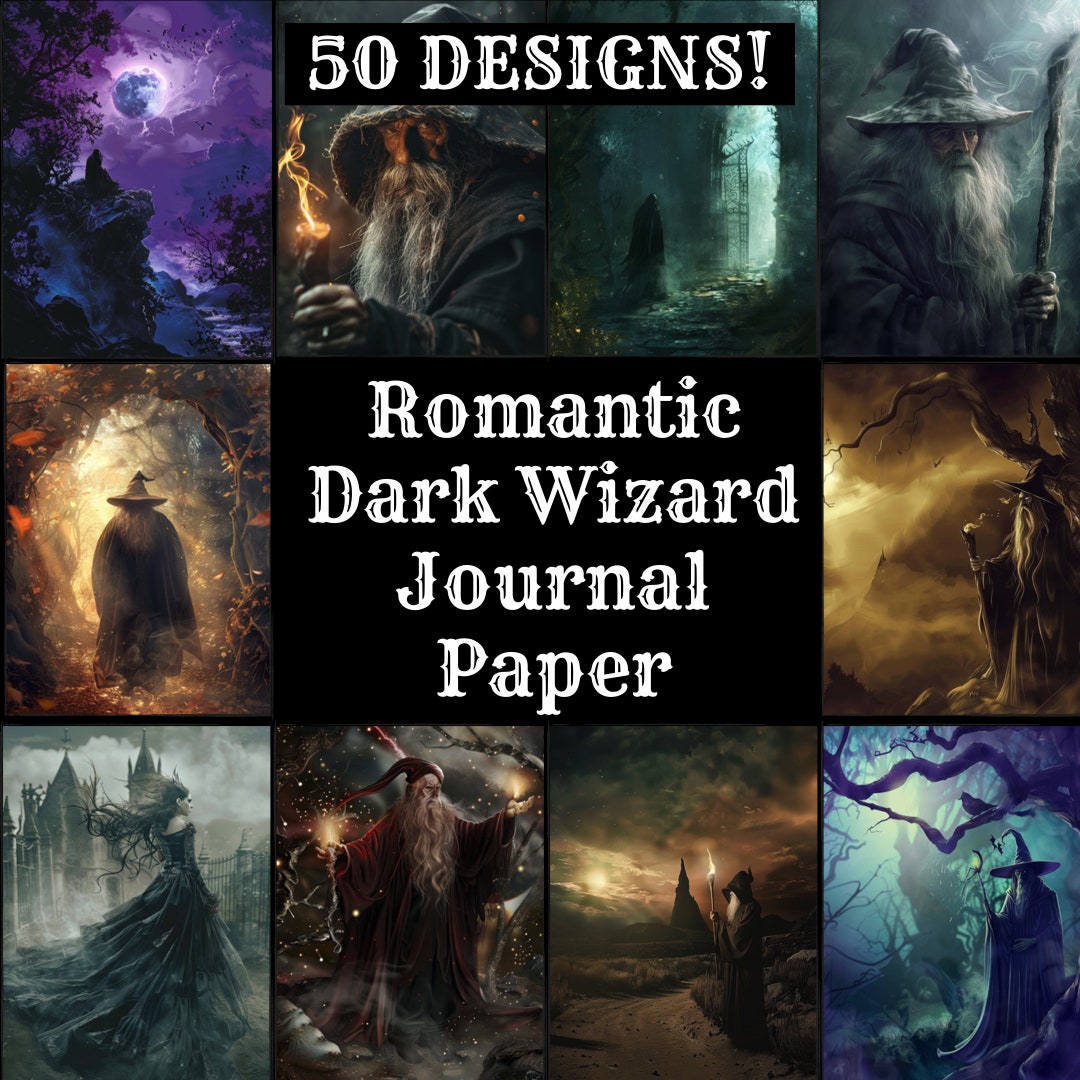 Romantic Dark Wizard Journal Paper, Romantic Dark Wizard Printable ...