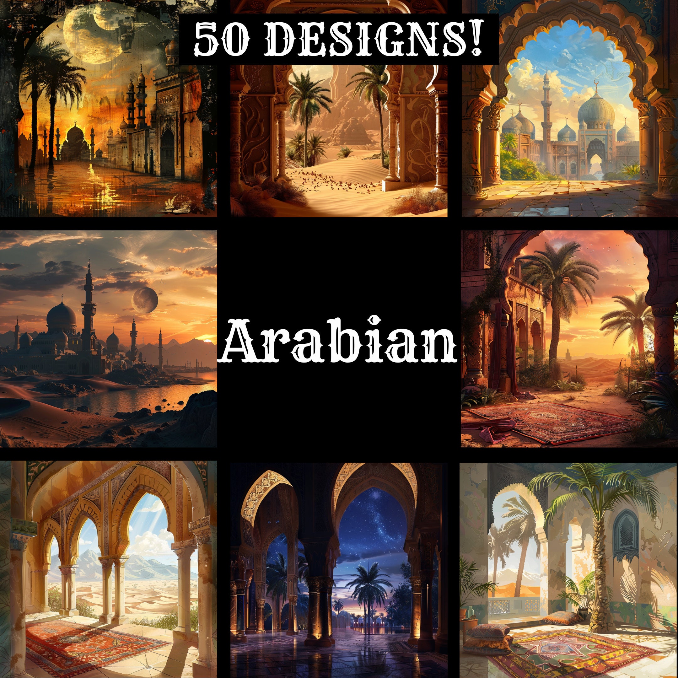 Arabian Paper, Arabian Printable Paper, Vintage Arabian, Arabian ...