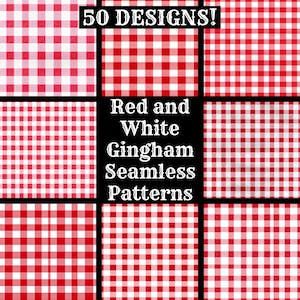 Red and White Gingham Seamless Digital Paper, Printable Scrapbook Paper ...