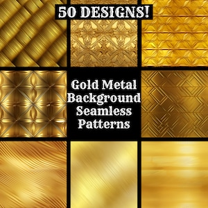 Gold Metal Seamless Pattern: Scrapbook Paper Texture (digital Download ...