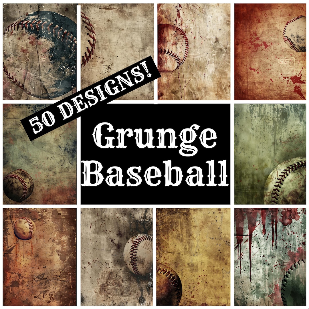 Grunge Baseball Journal Paper, Grunge Baseball Printable Paper, Vintage ...