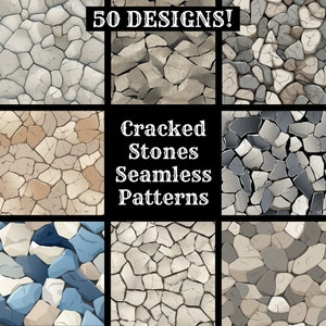 Cracked Stones Seamless Digital Paper, Printable Scrapbook Paper ...