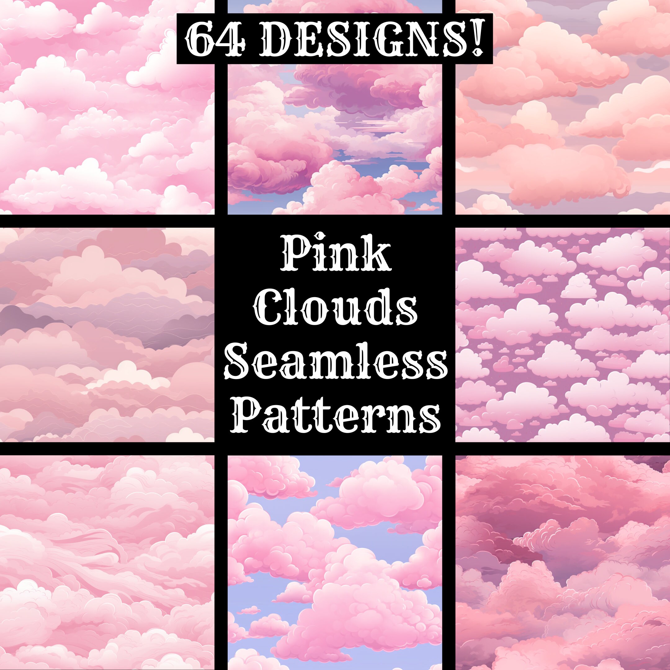 Pink Clouds Seamless Digital Paper Printable Scrapbook Paper - Etsy