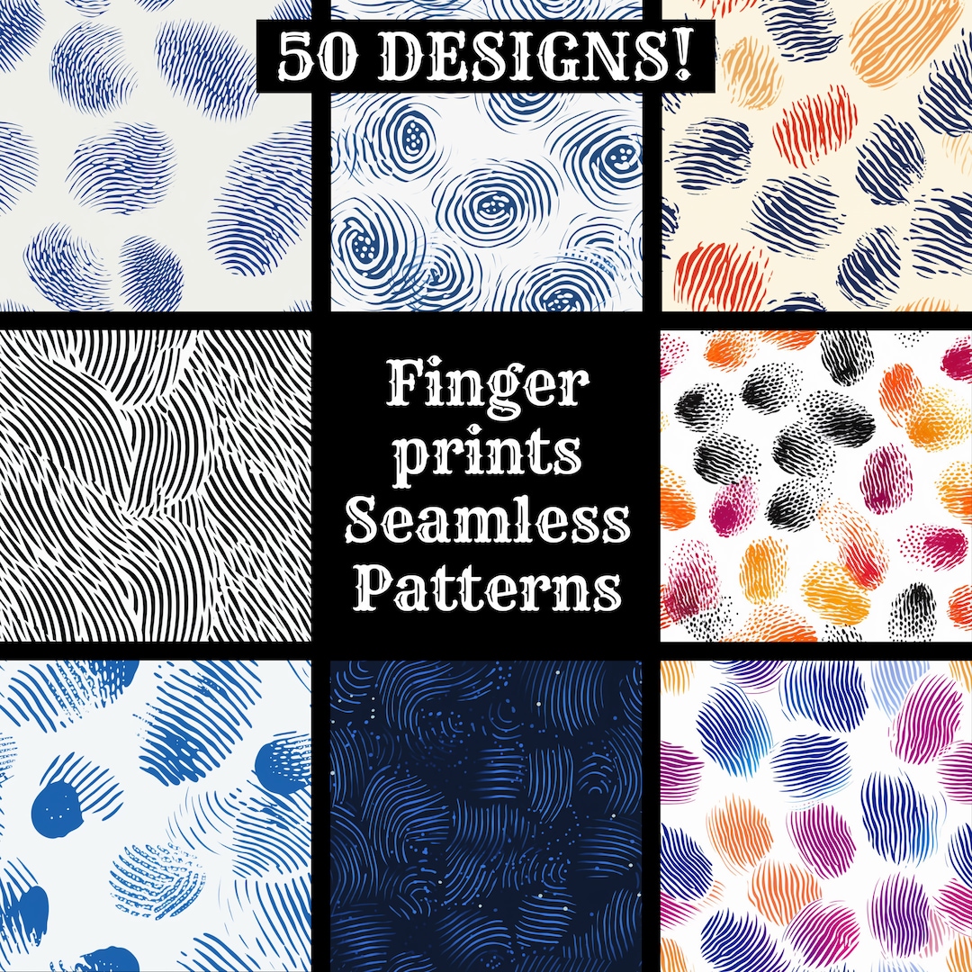 Fingerprints Seamless Digital Paper, Printable Scrapbook Paper Seamless ...