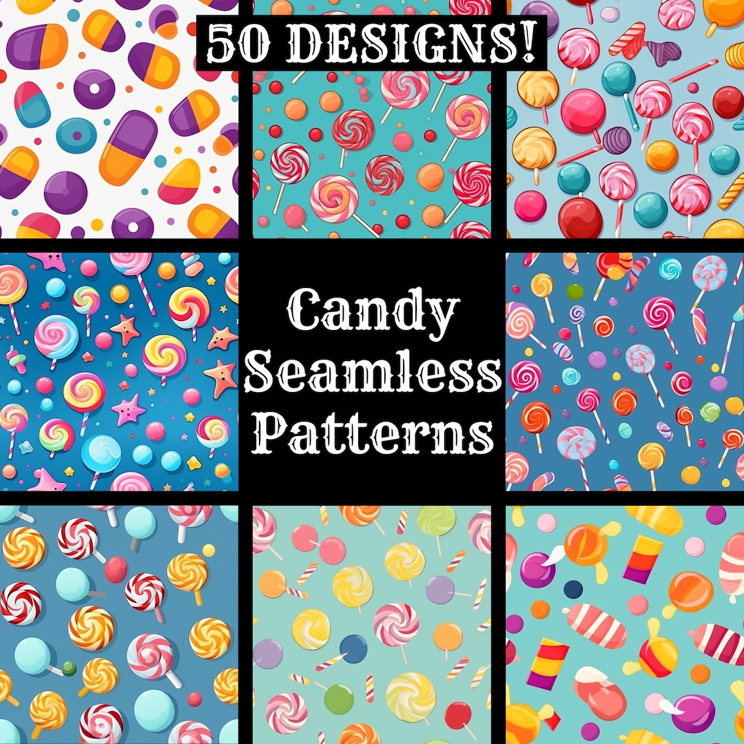 Candy Seamless Digital Paper, Printable Scrapbook Paper Seamless ...