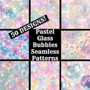 Pastel Glass Bubbles Seamless Digital Paper, Pastel Glass Bubbles ...