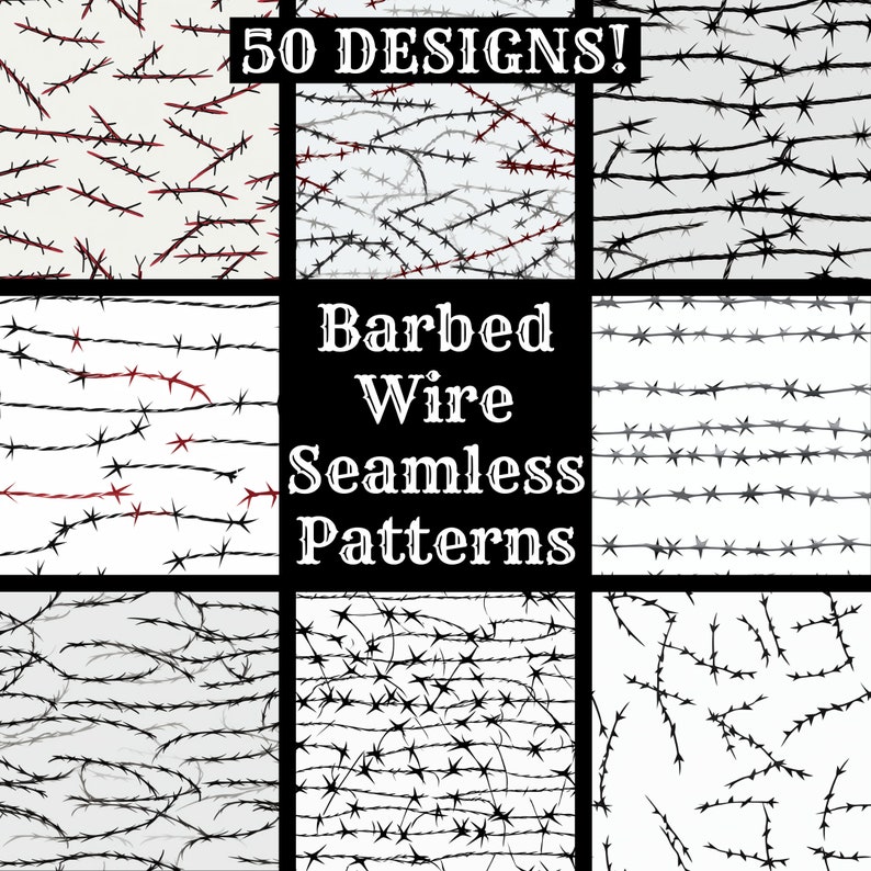 Barbed Wire Seamless Digital Paper Printable Scrapbook Paper - Etsy