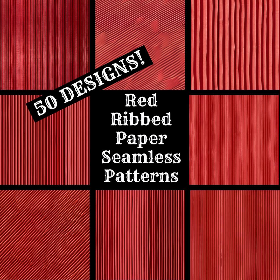 Red Ribbed Paper Seamless Patterns: Scrapbook Paper (digital Download ...
