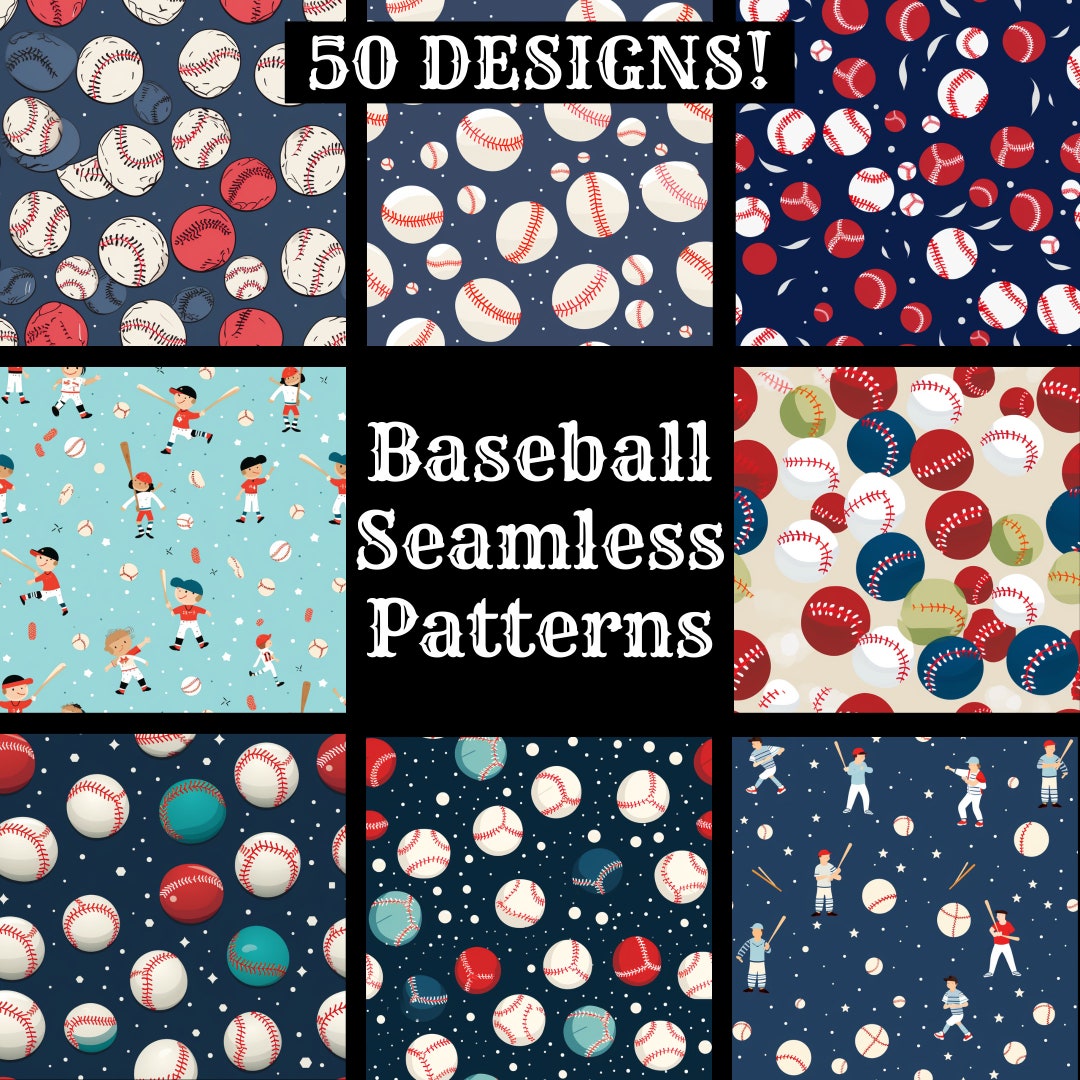 Baseball Seamless Digital Paper, Printable Scrapbook Paper Seamless ...